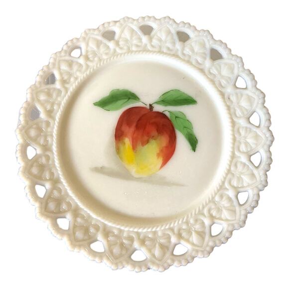Kemple | Accents | Vintage Kemple White Milk Glass Plate 96s Open Lace ...